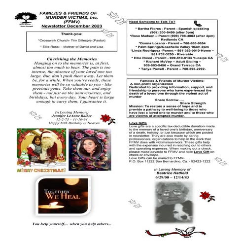 Families & Friends of Murder Victims, INC (FFMV) | PDF