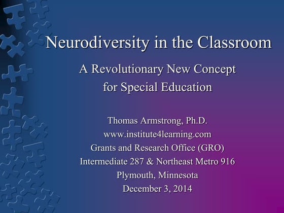 Neurodiversity in the Classroom [Handouts] | PPT