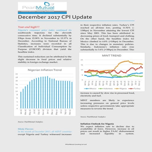 CPI REPORT FOR THE MONTH OF THE DECEMBER | PDF