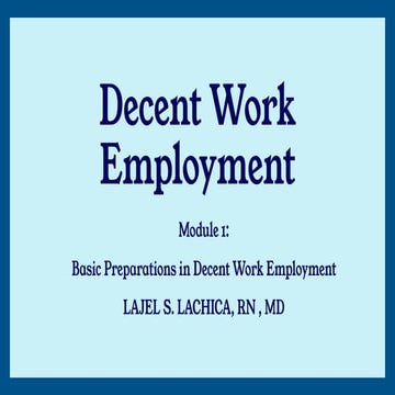 Decent-Work-Employment-MODULE-1-23 Nursing | PDF