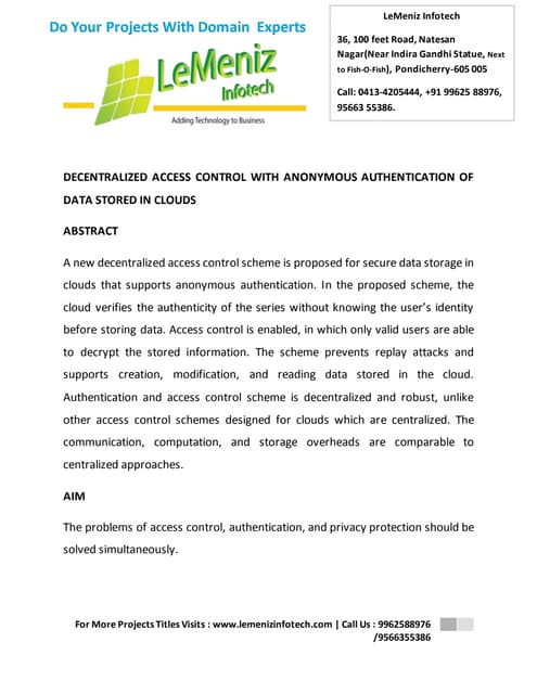 A Privacy Preserving Attribute Based Access Control Mechanism In Distributed Environment for ...