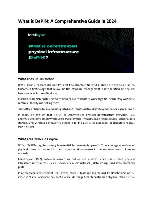 Top 10 Use Cases of DePIN in 2025 - SoluLab | PDF