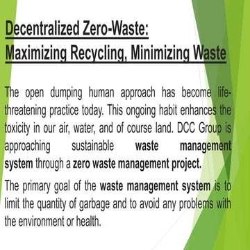 Decentralized Zero-Waste: Maximizing Recycling, Minimizing Waste | PDF