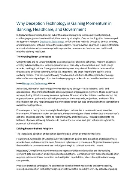 Strengthening Cyber Defenses with Deception Technology: Top Tools and ...