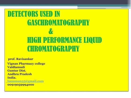 Flame Ionization Detector Ppt