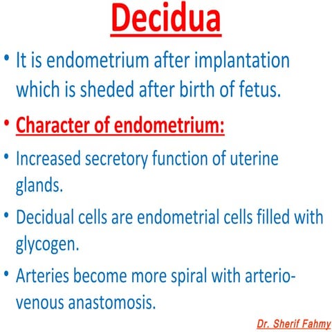 Decidua & Chorionic Velli (General Embryology) | PPS