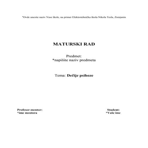 Decije psihoze | DOC