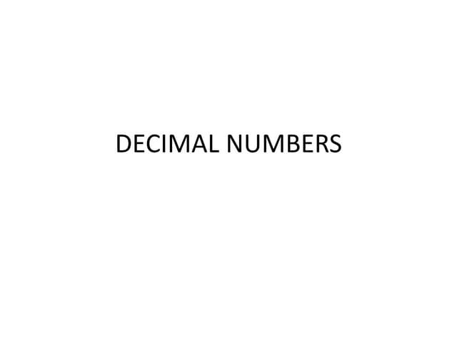 Decimal Numbers | Ppt