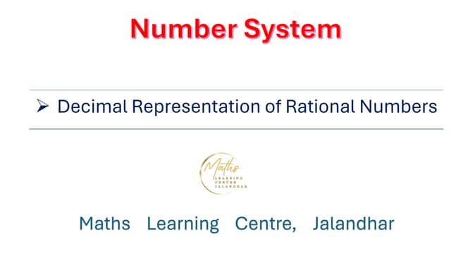 Decimal Representation Of Rational Numbers Ppt 7505