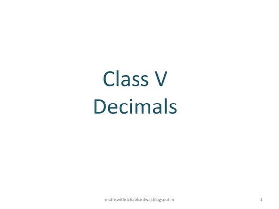 Comparing and Ordering Decimals | PPT