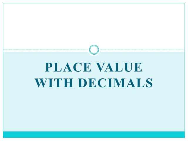 Comparing and Ordering Decimals | PPT