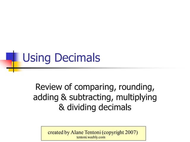 Terminating and non-terminating decimals | PPTX