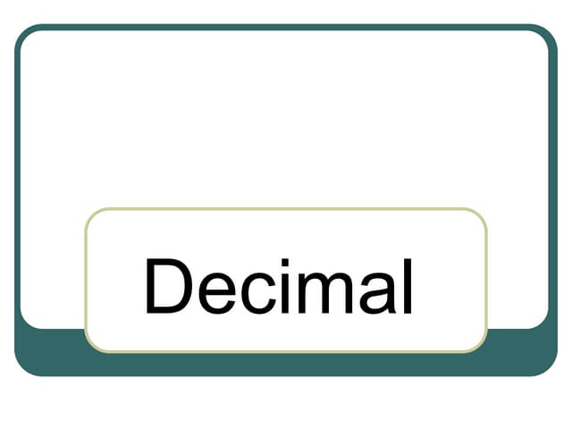 Place Value and Decimals | PPT
