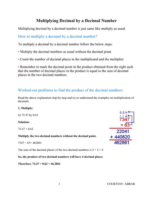 Division of decimals | PPT
