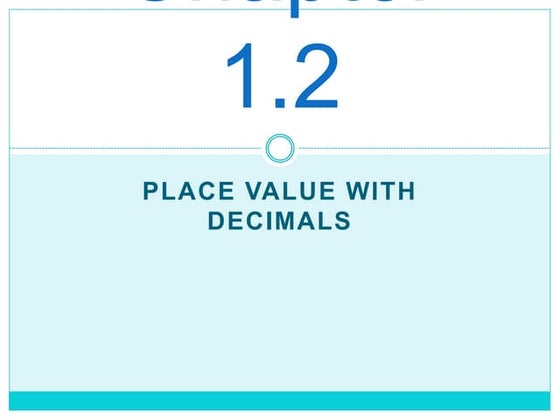 Comparing and Ordering Decimals | PPT