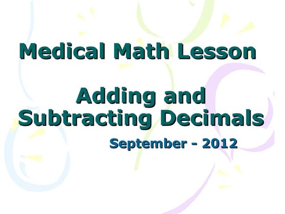 Adding and Subtracting Decimals | PPTX