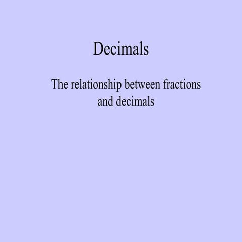 Decimals and fractions | PPT