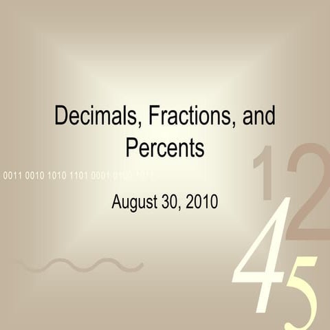 Decimals, fractions, and percents | PPT
