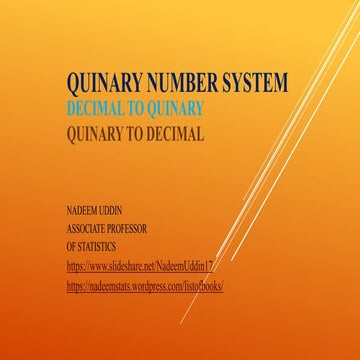 Decimal to quinary and quinary to decimal | PPT