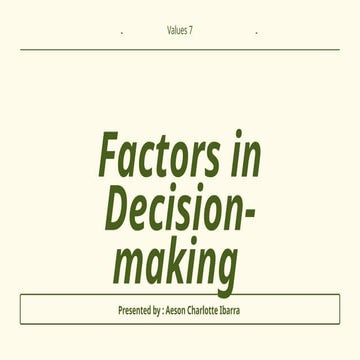 Decision-making.pptx for values lesson ppt | PPT
