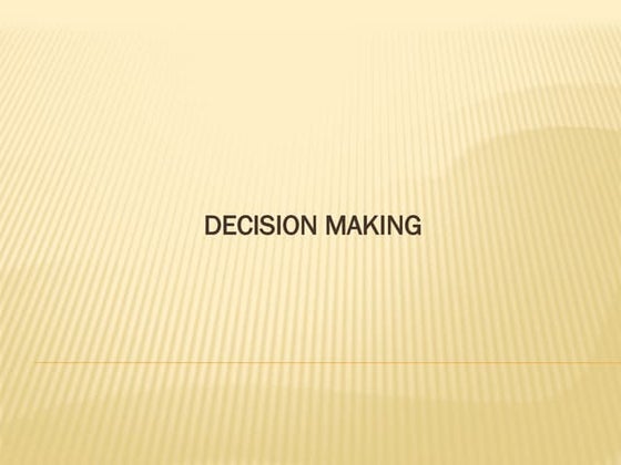 Decision Making (Engineering Management) | DOCX