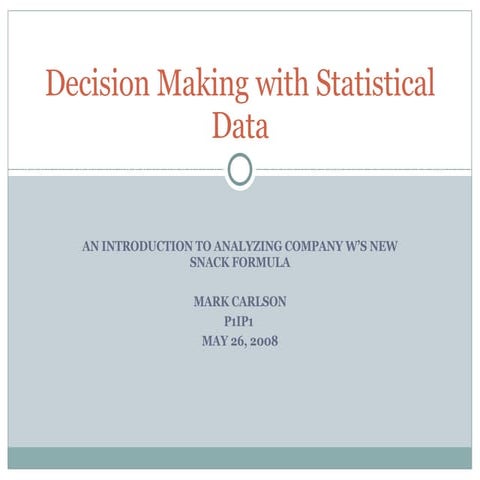 Decision Making With Statistical Data (downloadable) | PPT