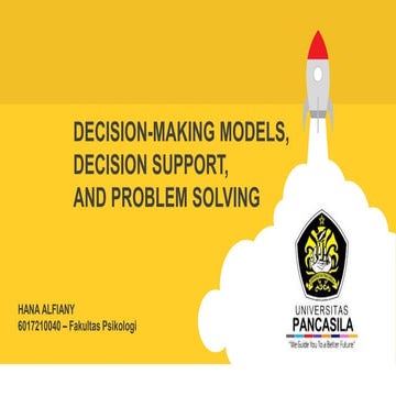 Decision making models, decision support, and problem solving | PPT