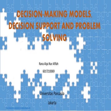Decision making models, support & problem solving | PPT