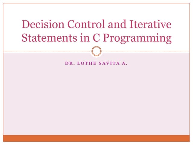 Decision Control And Iterative Statements Pdf Programming Languages Computing