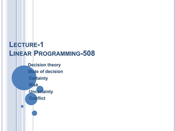 Decision making under condition of risk and uncertainty | PPTX