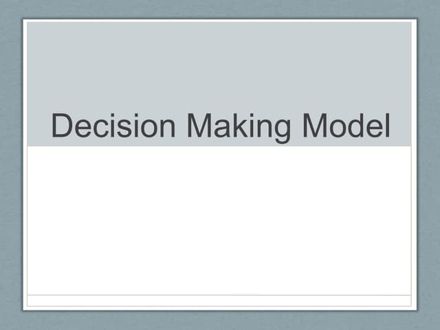 Teaching The Decision Making Process for High School Students | PPTX