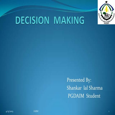 Decision making | PPTX