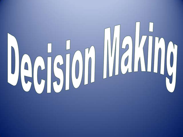 Teaching The Decision Making Process for High School Students | PPTX