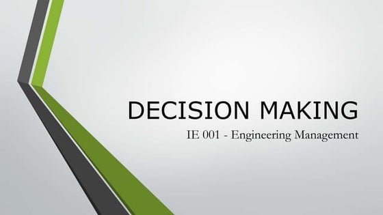 Decision Making (Engineering Management) | DOCX
