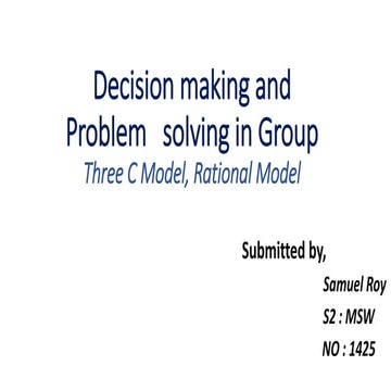 Decision making and problem solving in group. | PPTX