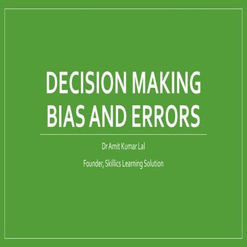 Decision making bias and errors | PDF