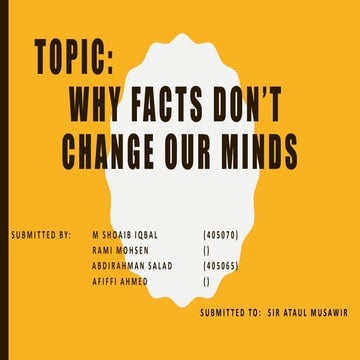 Why Facts Don't Change Our Minds | PDF