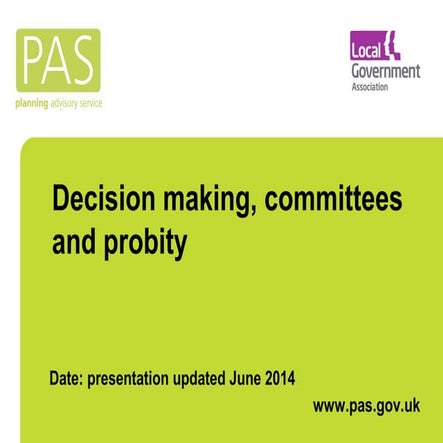 Development Management - Decision making, committees and probity ...