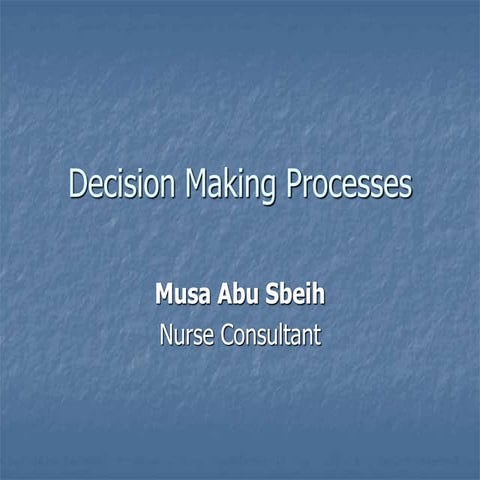 Decision Making Processes | PPT