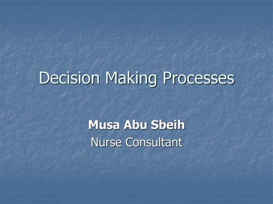 Decision makingprocesses (2) | PPT