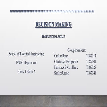 Decision making -Professional Skills | PPTX