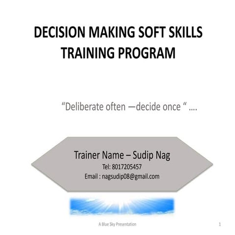 Decision making soft skills training program | PPT