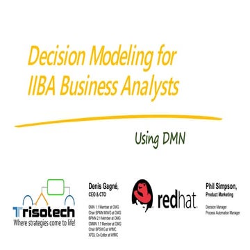 Decision Modeling for IIBA Business Analysts using DMN - Denis Gagne | PPTX | Business ...