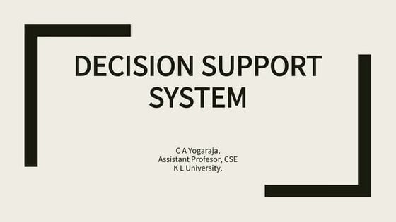 Decision Support System | PPT