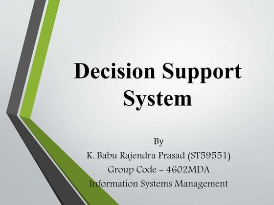Decision Support System(DSS) | PPTX