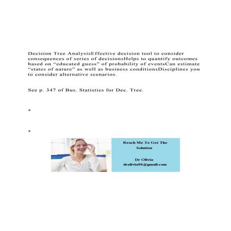 Decision Tree AnalysisEffective decision tool to consider .docx