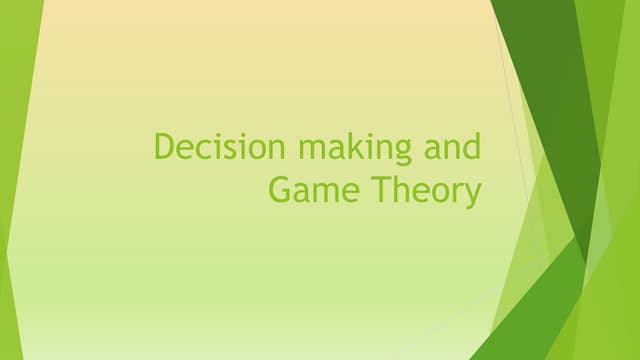 Decision theory | PPTX