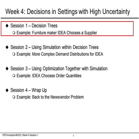 Decision trees for high uncertainty decisions | PDF
