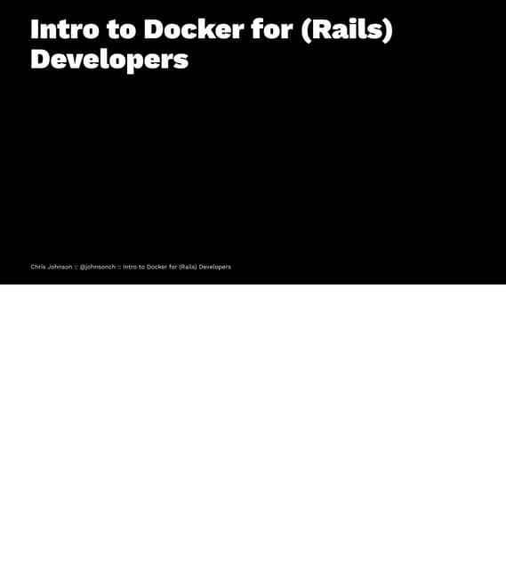 Intro To Docker For Rails Developers Pdf