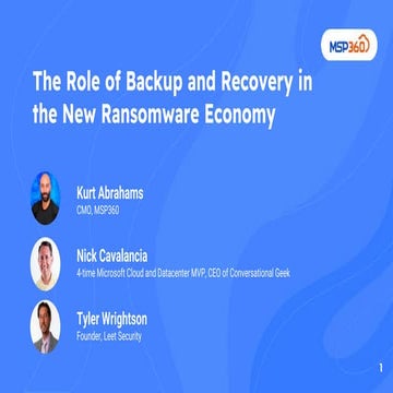 The Role of Backup and Recovery in the New Ransomware Economy | PPT